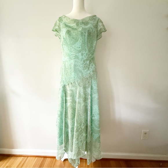 Jones Wear | Dresses | Jones Wear Y2k Paisley Asymmetrical Sheer Maxi ...